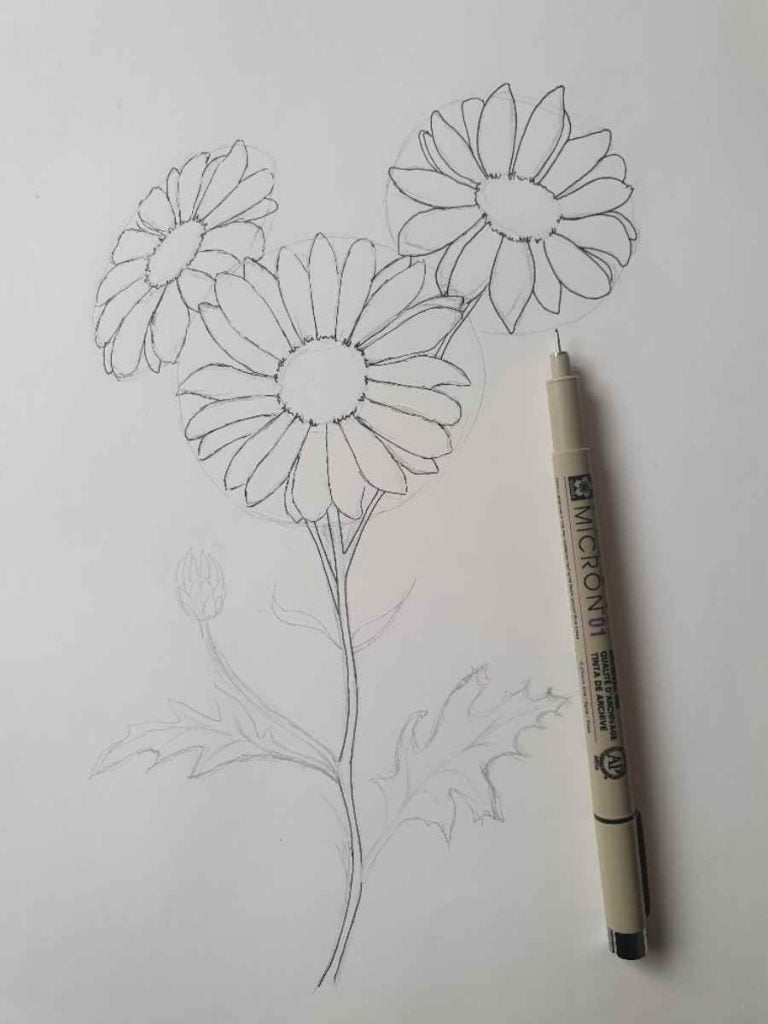 How to do a Daisy Flower Drawing: Step-By-Step - Artsydee - Drawing ...