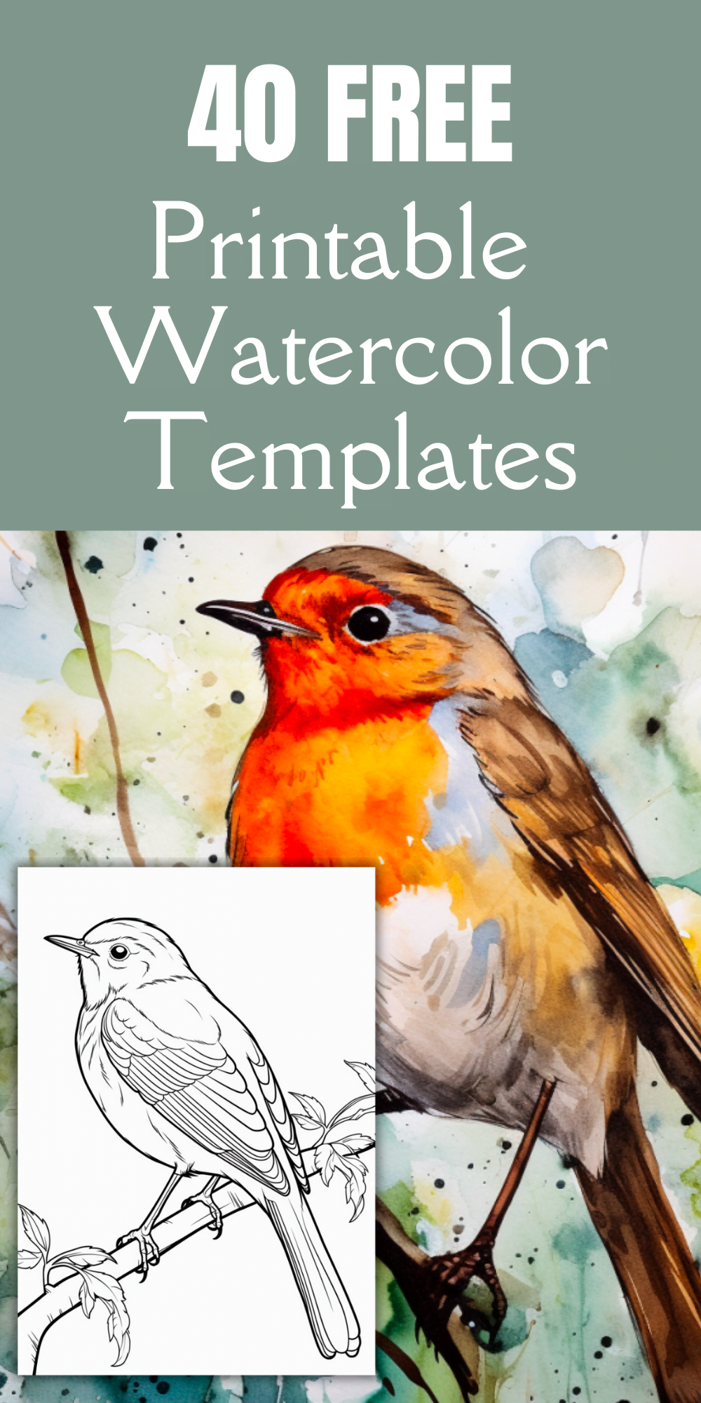 17 Printable Watercolor Templates – Paint-Ready Floral Outlines ...