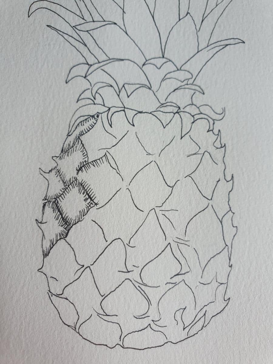 How to Draw a Pineapple in 16 Simple Steps - Artsydee | Drawing ...