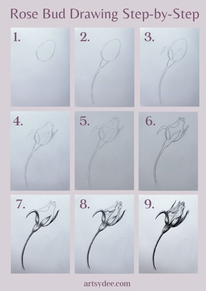 Exquisite Rose Drawing | 3 Easy Step-by-Step Tutorials – Artsydee ...