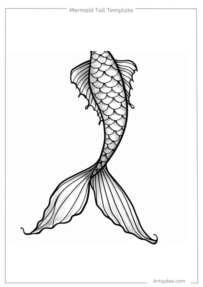 20+ FREE Printable Mermaid Tail Templates! - Artsydee - Drawing ...