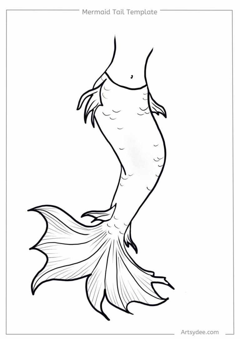 20+ FREE Printable Mermaid Tail Templates! - Artsydee - Drawing ...