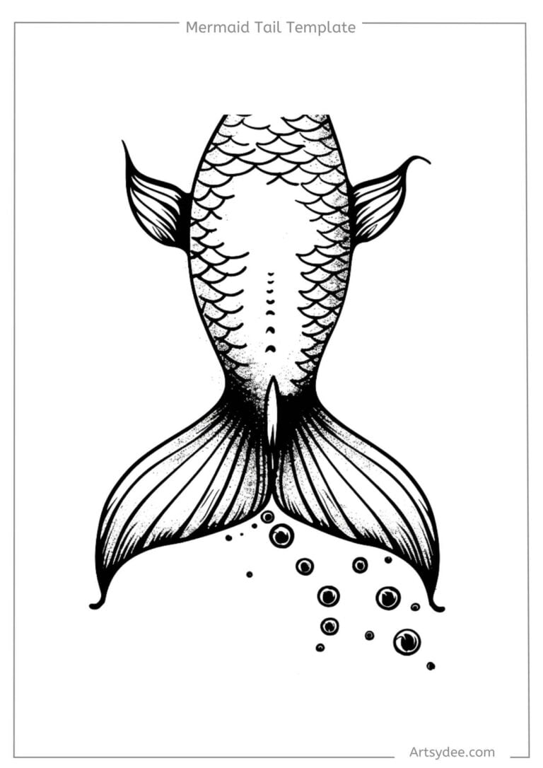 20+ FREE Printable Mermaid Tail Templates! - Artsydee - Drawing ...