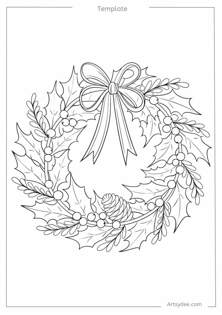 17 Festive Christmas Wreath Template Printables (FREE PDF!) - Artsydee ...