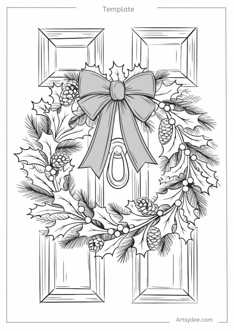 17 Festive Christmas Wreath Template Printables (FREE PDF!) - Artsydee ...