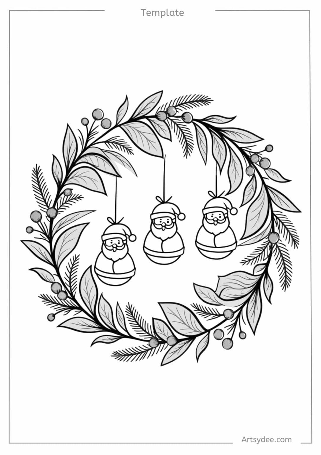 17 Festive Christmas Wreath Template Printables (FREE PDF!) - Artsydee ...