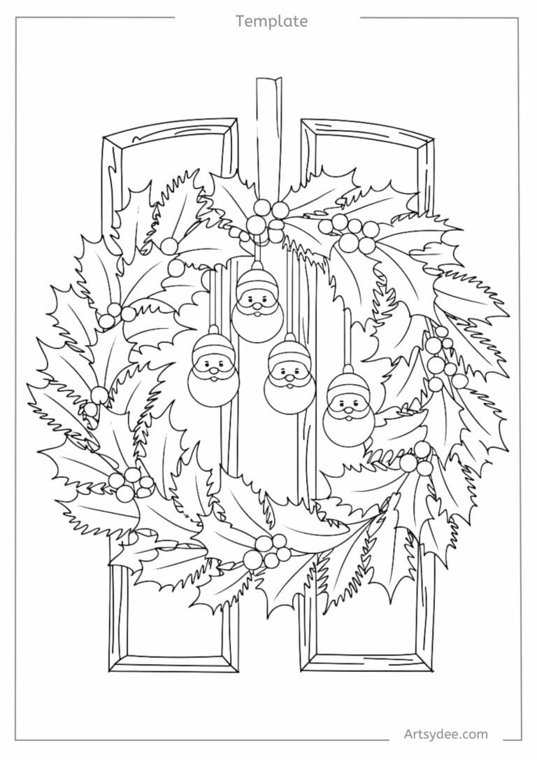 17 Festive Christmas Wreath Template Printables (FREE PDF!) - Artsydee ...