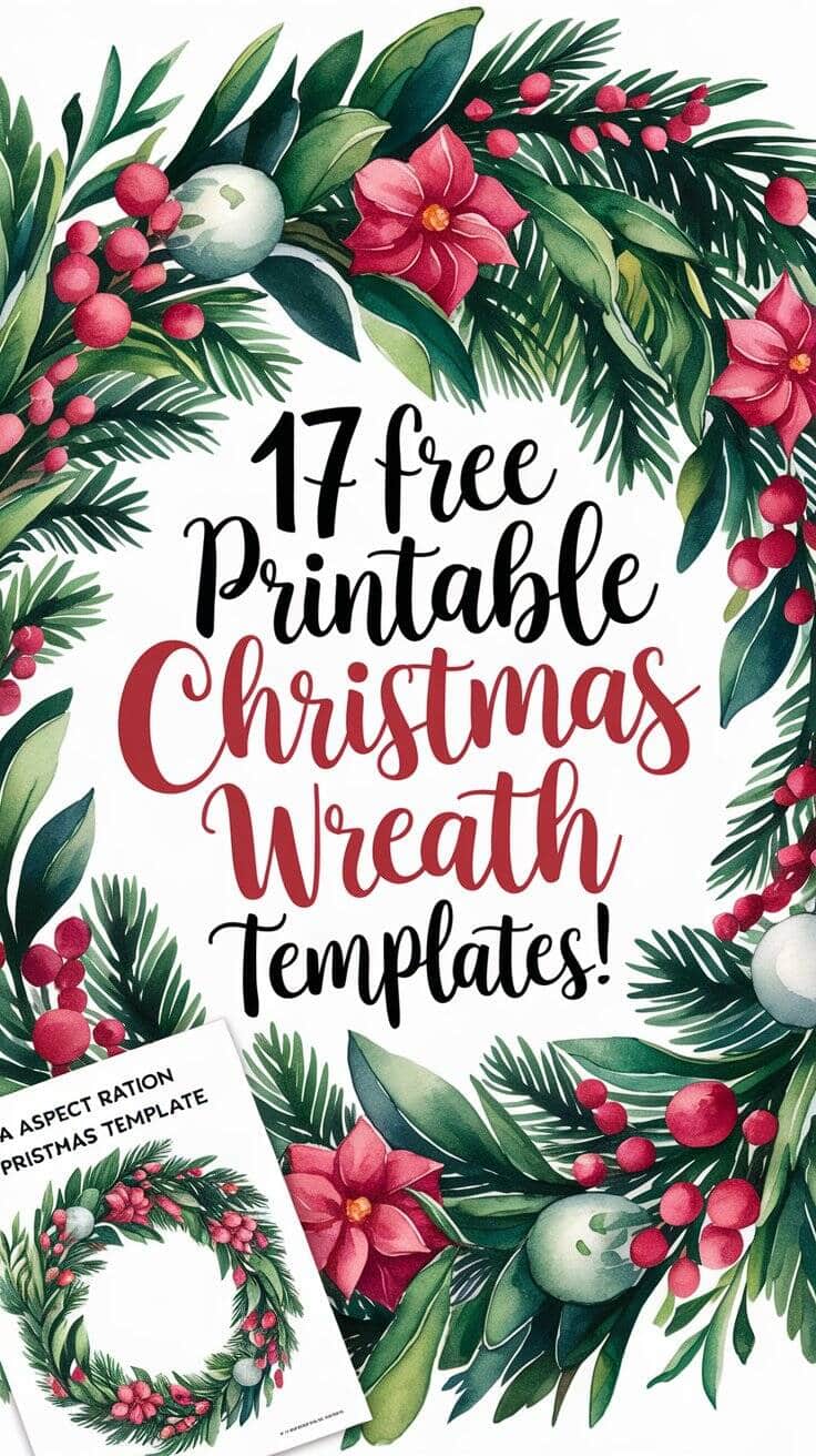 17 Festive Christmas Wreath Template Printables (FREE PDF!) - Artsydee ...
