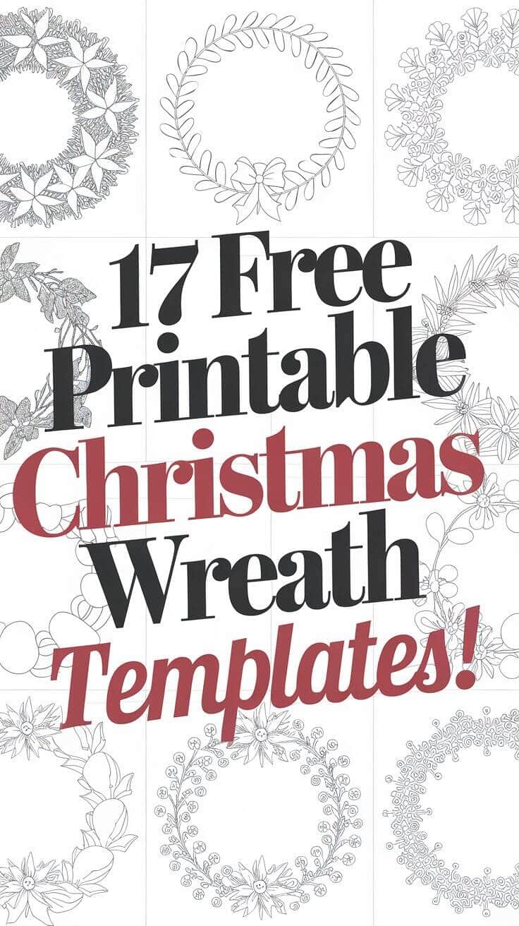 17 Festive Christmas Wreath Template Printables (FREE PDF!) - Artsydee ...