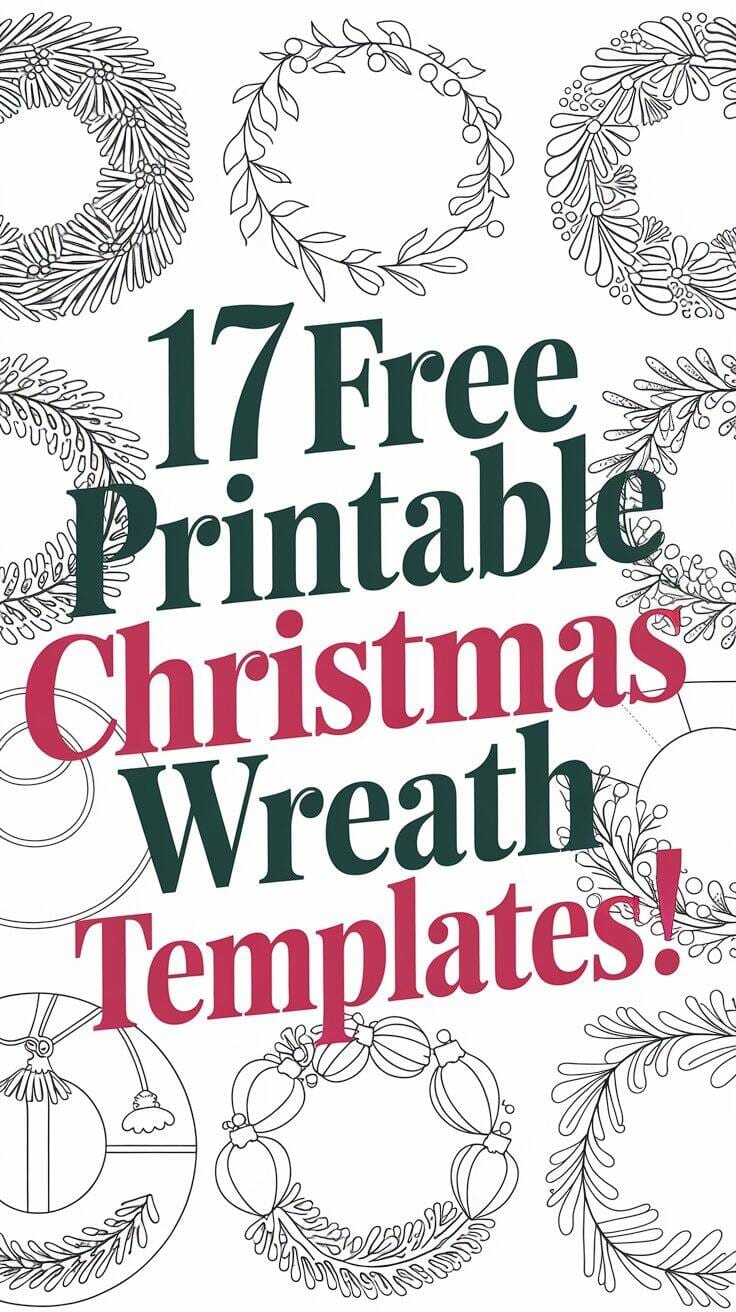 17 Festive Christmas Wreath Template Printables (FREE PDF!) - Artsydee ...