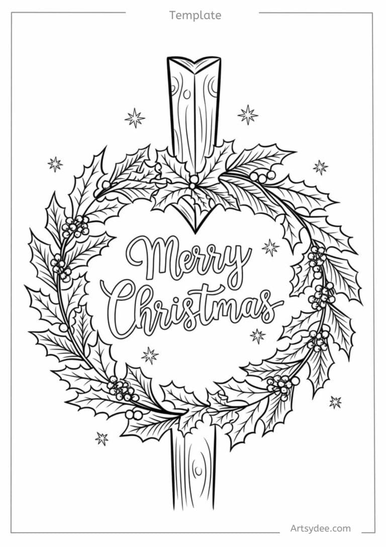 17 Festive Christmas Wreath Template Printables (FREE PDF!) - Artsydee ...