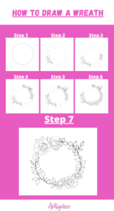 How to Draw a Wreath in 7 Easy Steps! – Artsydee – Drawing, Painting ...