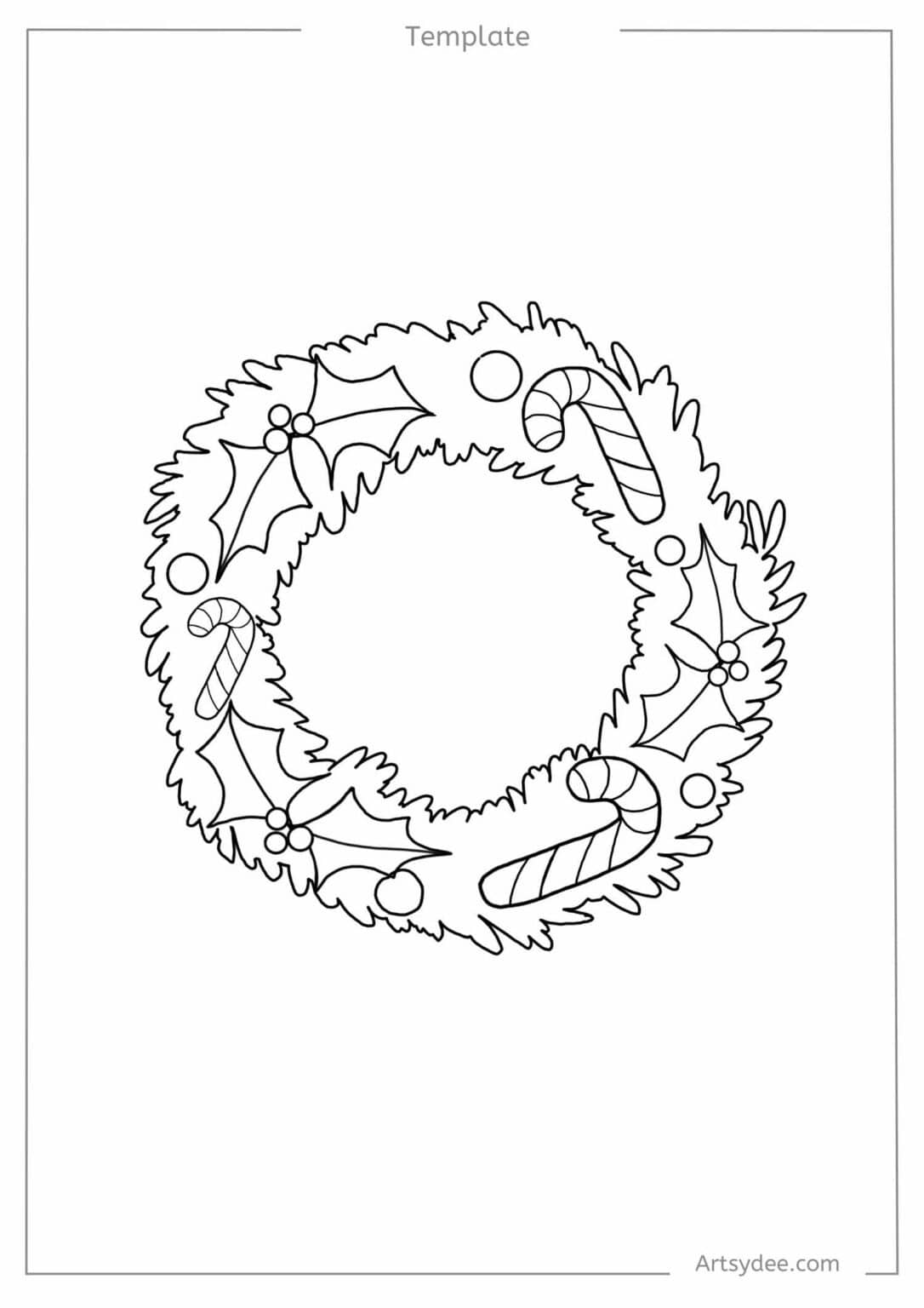 17 Festive Christmas Wreath Template Printables (FREE PDF!) - Artsydee ...