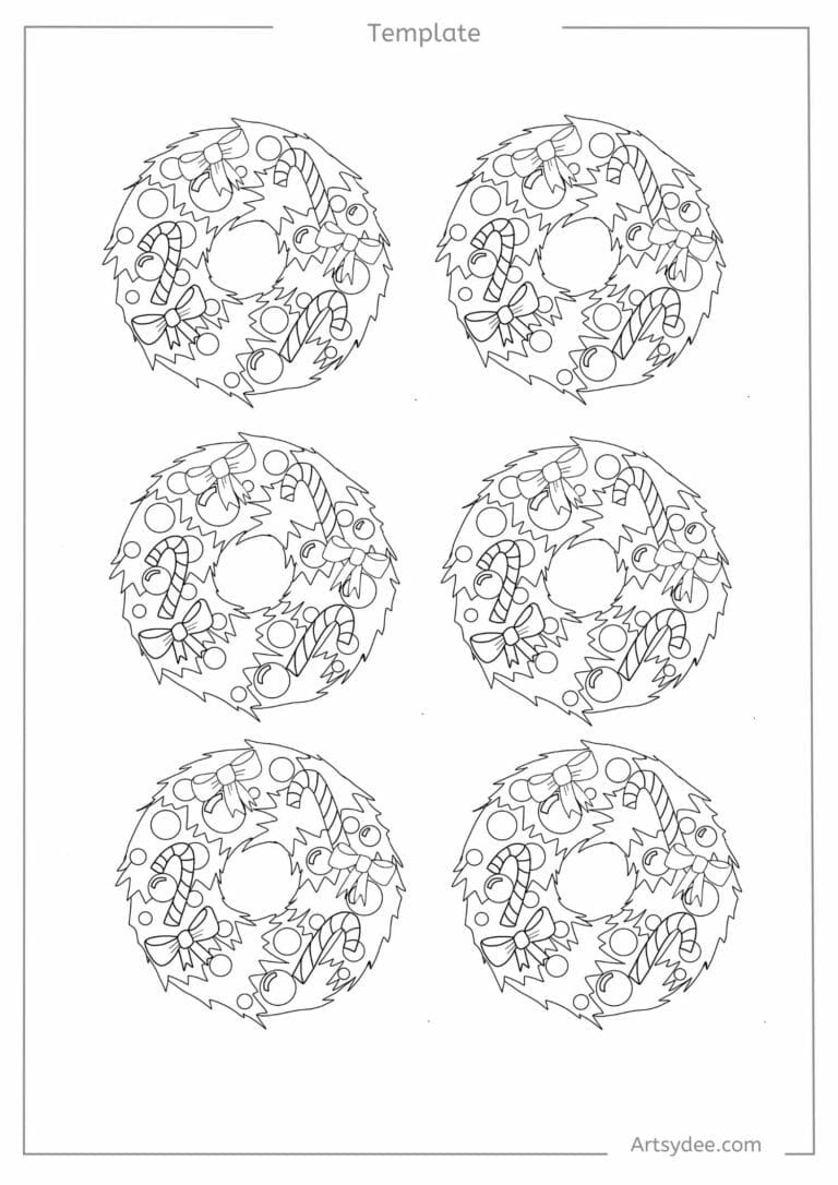 17 Festive Christmas Wreath Template Printables (FREE PDF!) - Artsydee ...