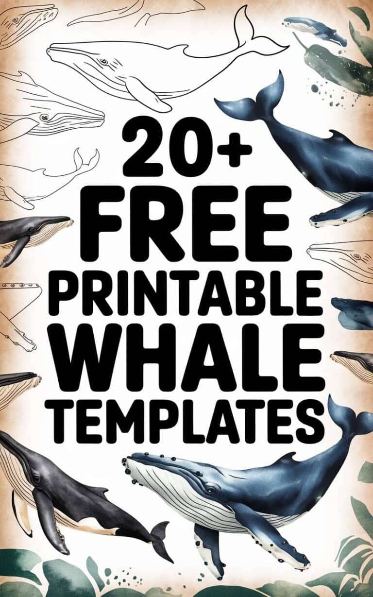 20+ Free Printable Whale Templates for Watercolor & Crafts! – Artsydee ...