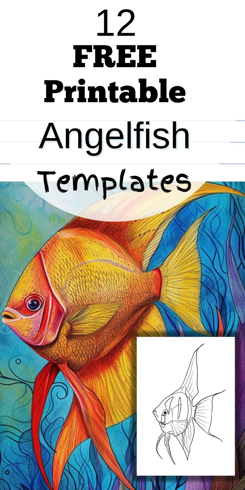 12 FREE Angelfish Template Printables! - Artsydee - Drawing, Painting ...
