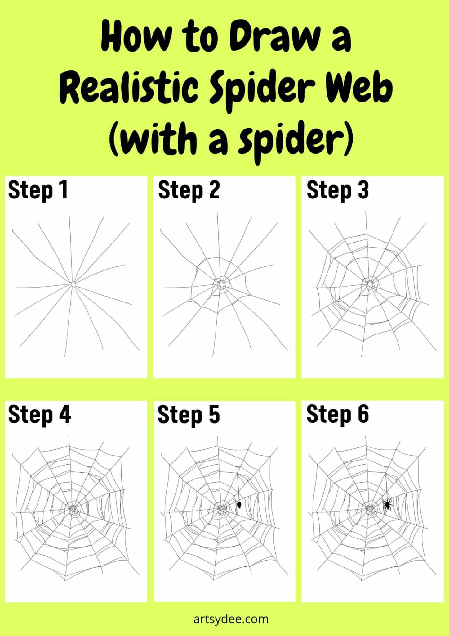 Spider Web Drawing | 3 Easy Step-by-Step Tutorials - Artsydee - Drawing ...