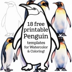 18 Free Printable Penguin Templates for Watercolor & Coloring Fun ...