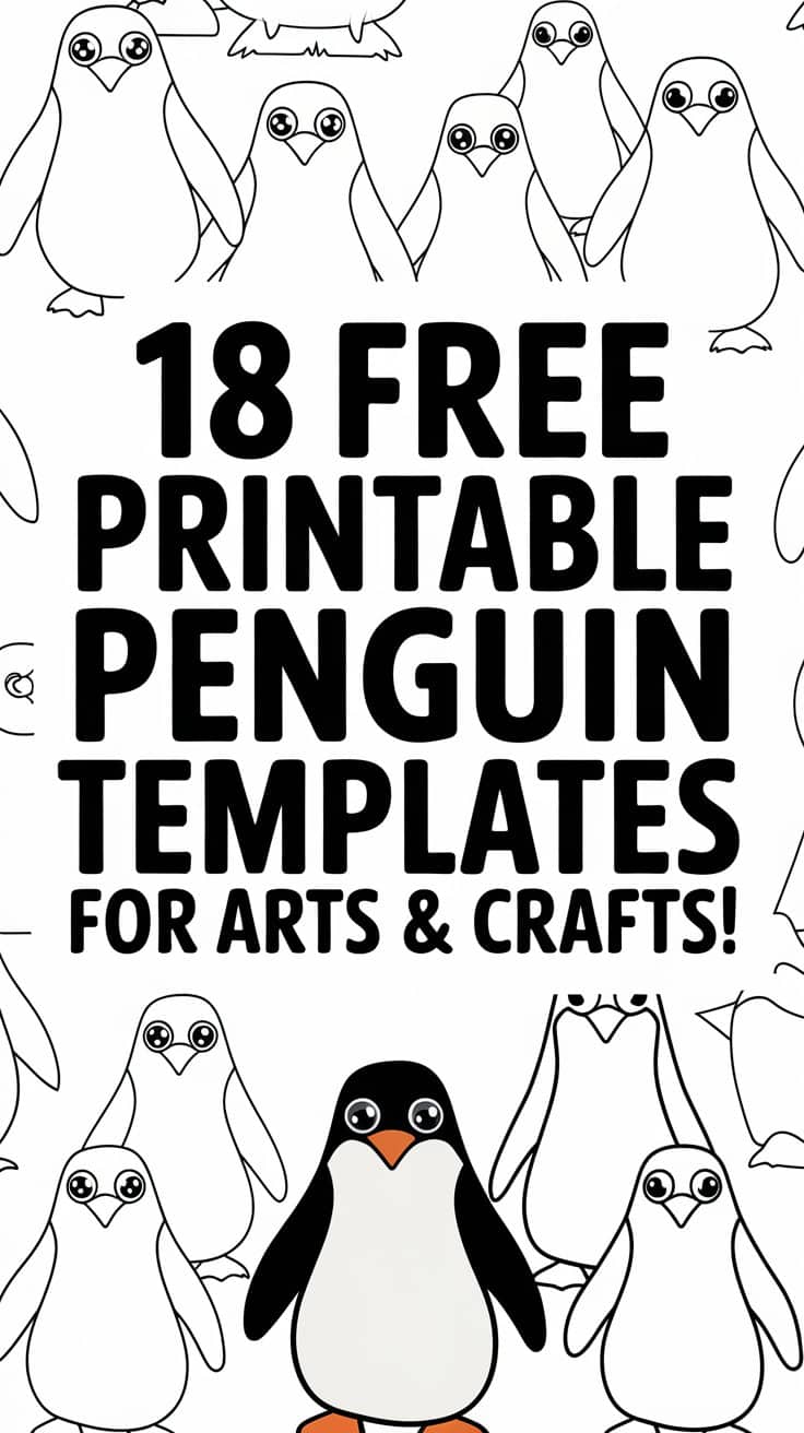 18 Free Printable Penguin Templates for Watercolor & Coloring Fun ...