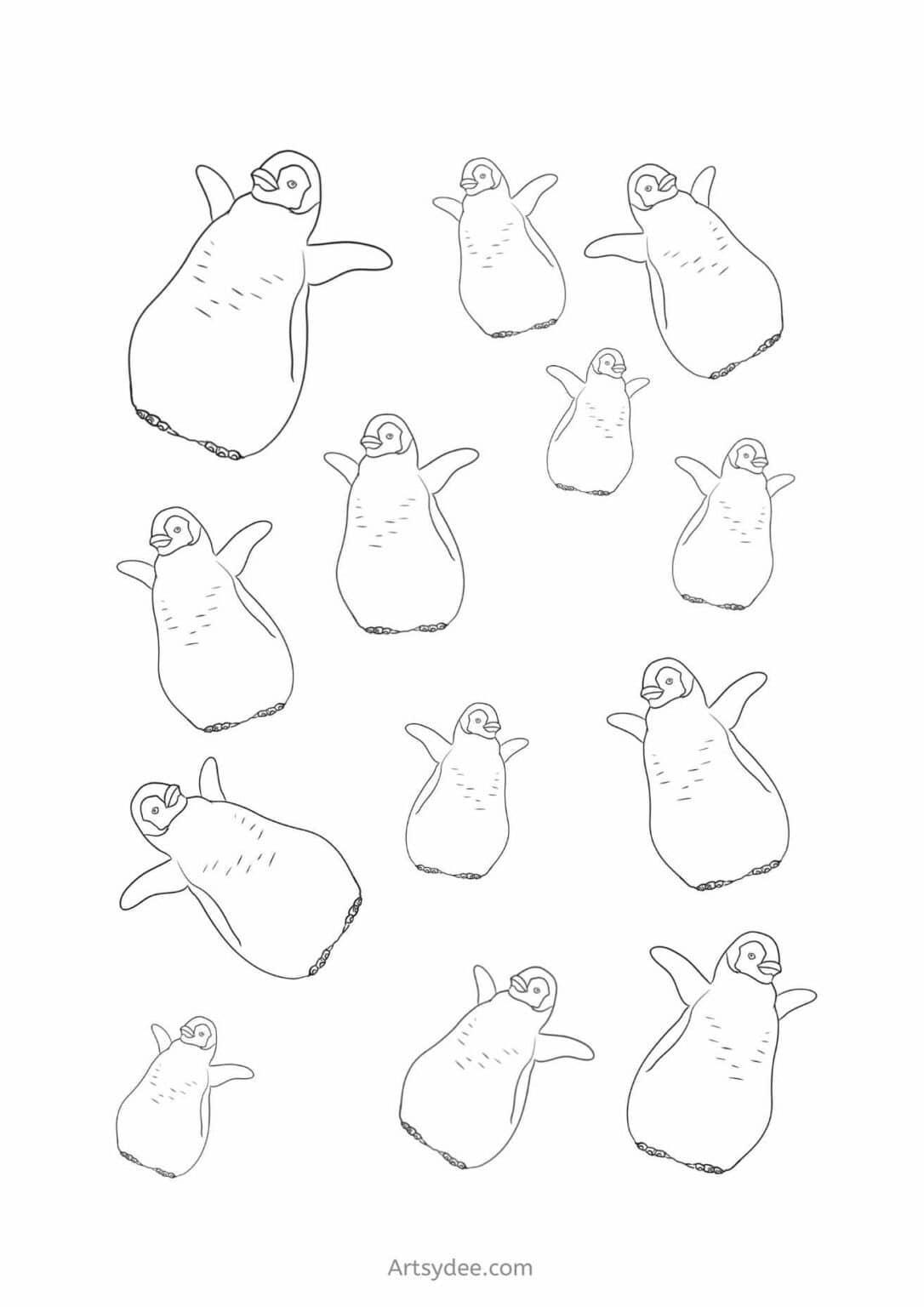 18 Free Printable Penguin Templates for Watercolor & Coloring Fun ...