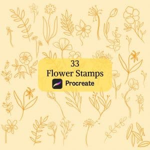 Flower Brush Procreate: 33 Free Hand-Drawn Flowers for iPad Art ...