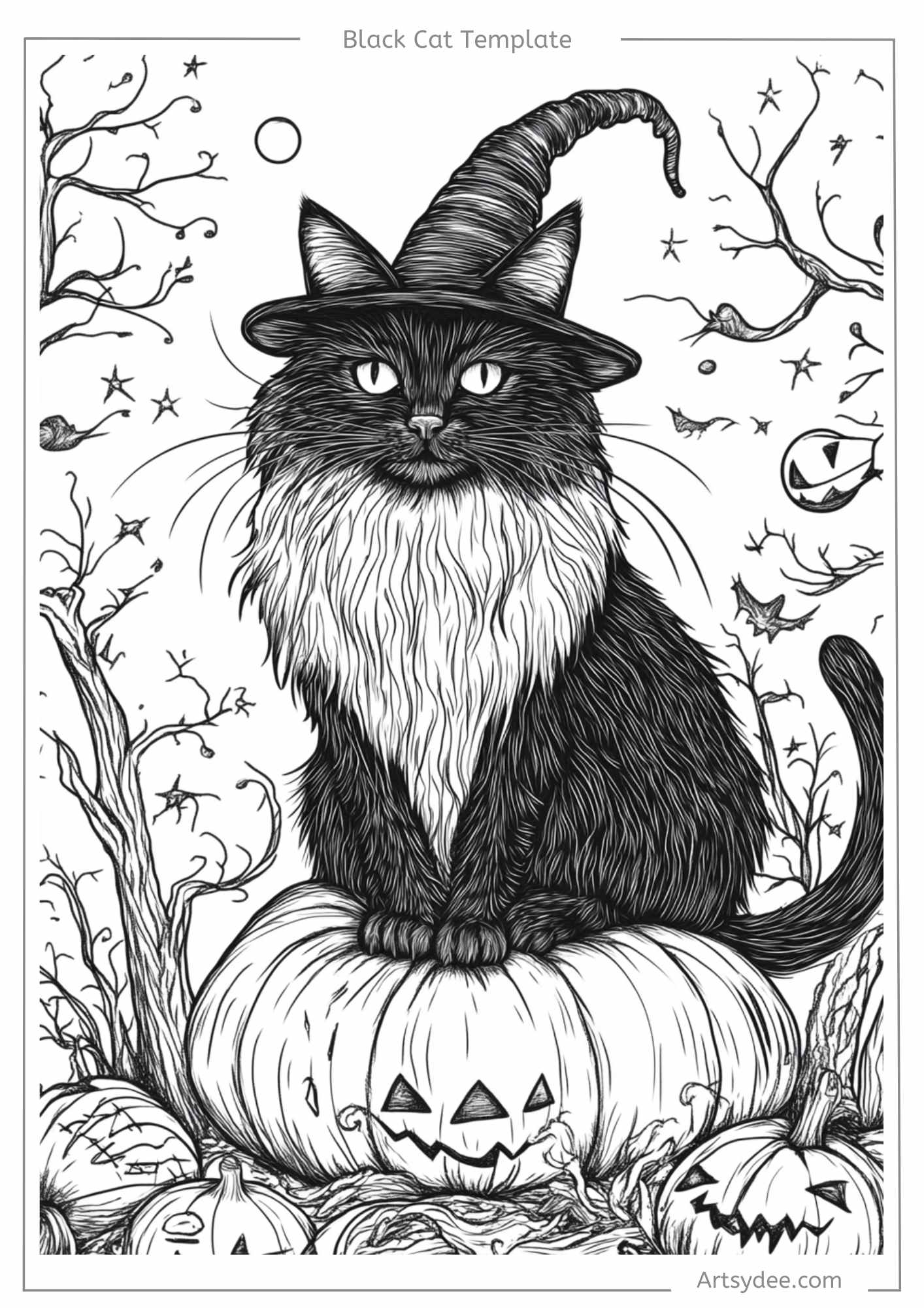 Looking for a Black Cat Template? 16 Free Cute and Spooky Printables ...