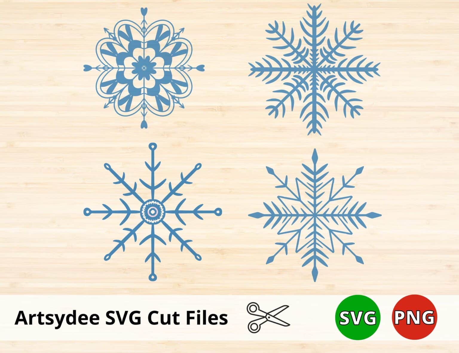 FREE Snowflake SVG (4 Magical Snowflakes for Your Art) - Artsydee ...