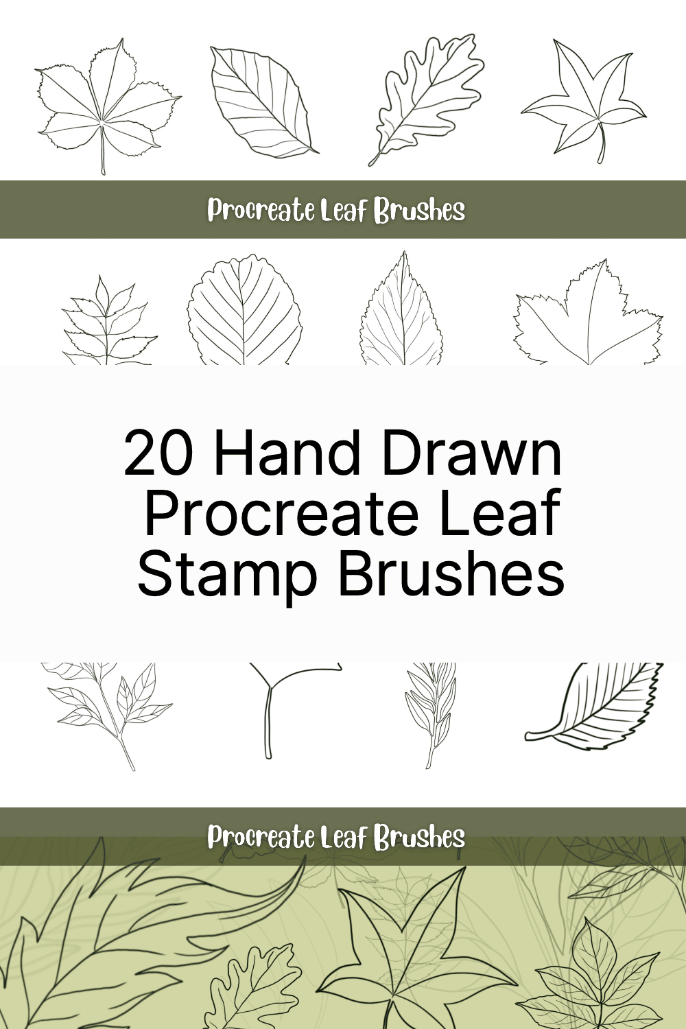 20 Beautiful Hand-Drawn Procreate Leaf Brush Stamps - Artsydee ...
