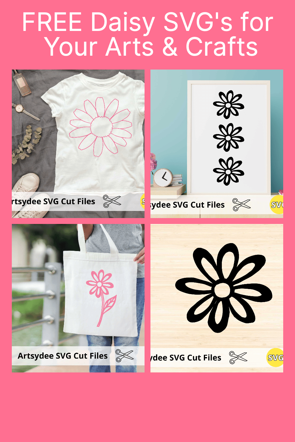 3 x Daisy SVG Free Cut Files for Your Arts & Crafts - Artsydee ...