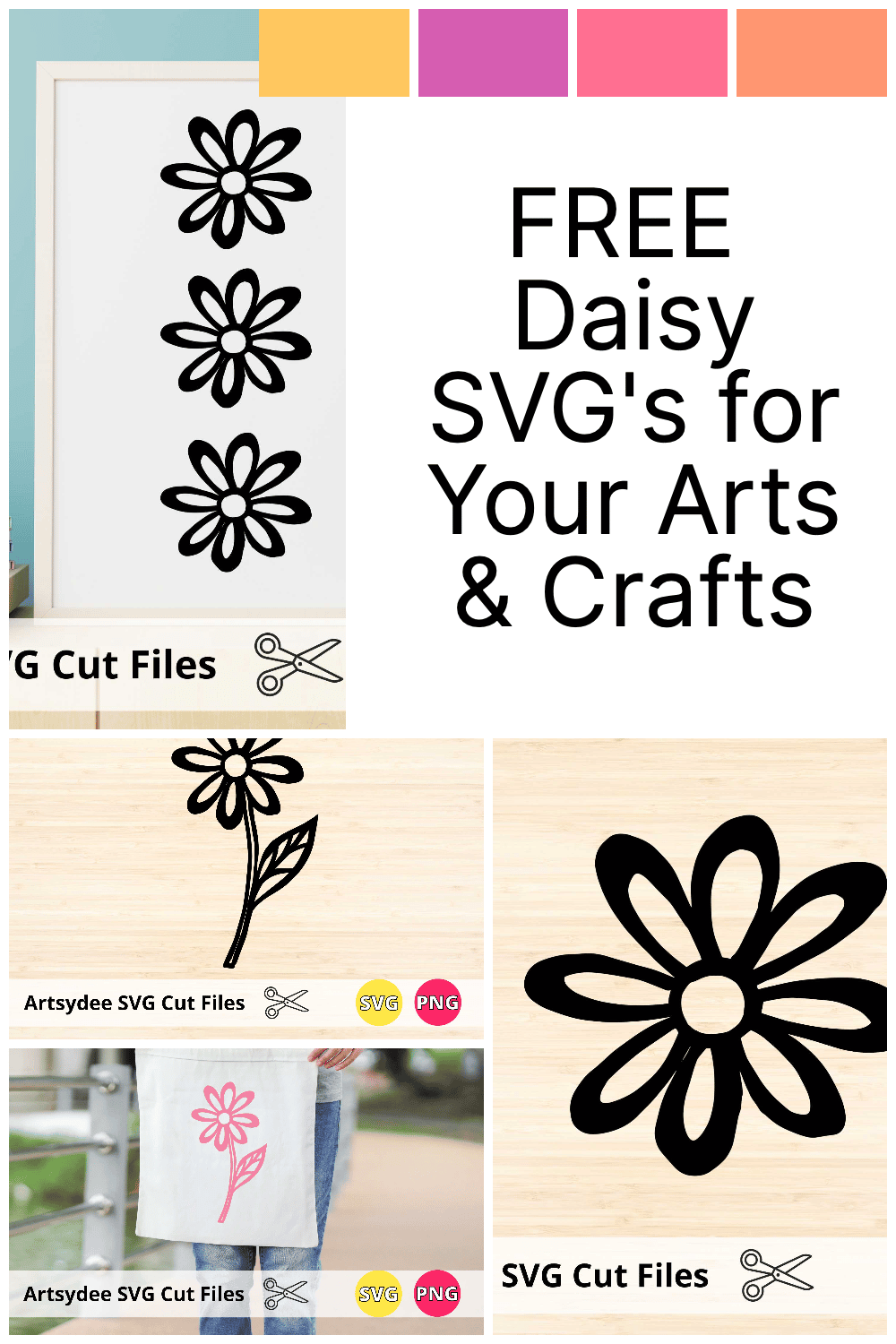 3 x Daisy SVG Free Cut Files for Your Arts & Crafts - Artsydee ...