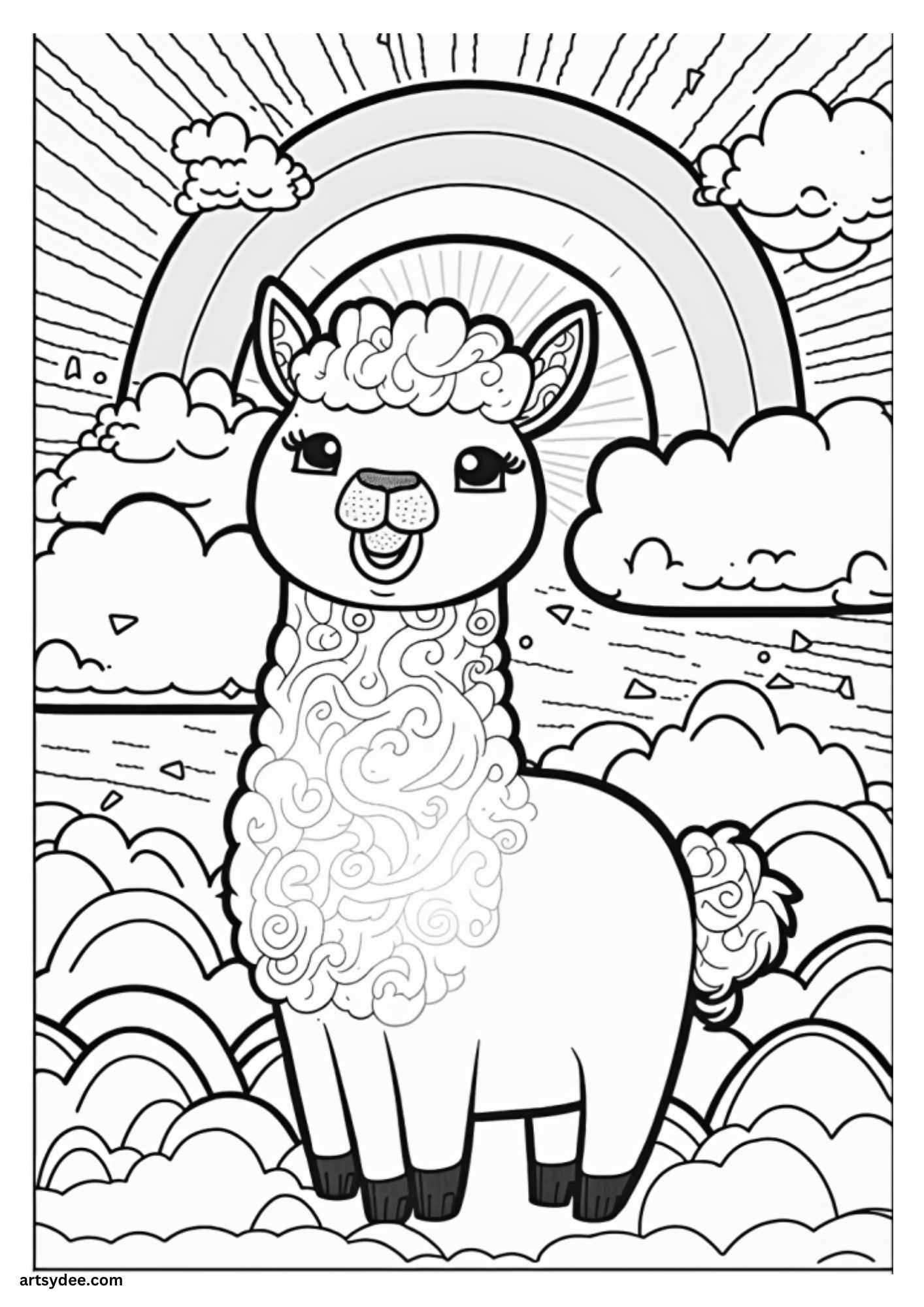 21 Free Llama Coloring Page Printables - Artsydee - Drawing, Painting ...