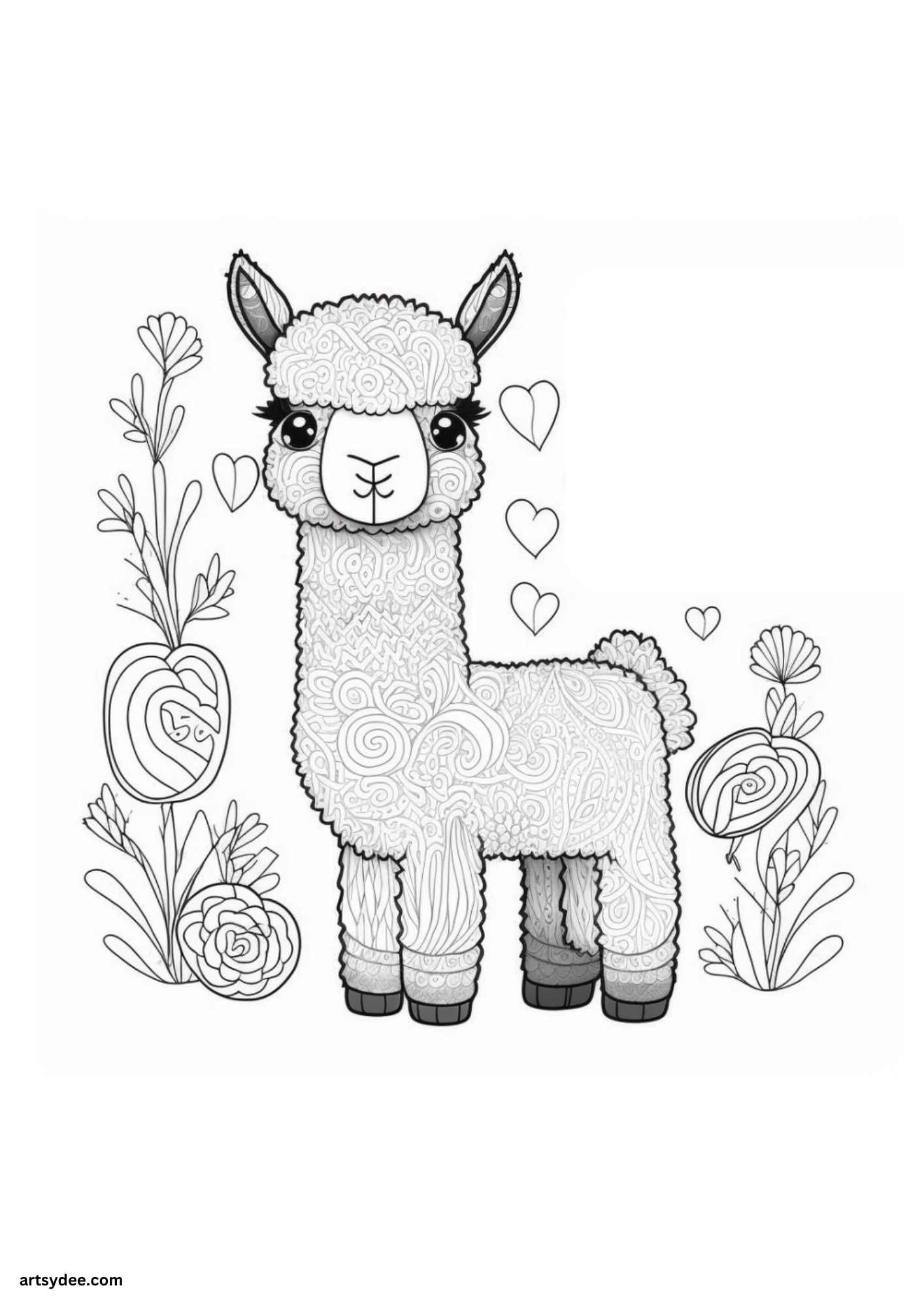 21 Free Llama Coloring Page Printables - Artsydee - Drawing, Painting ...