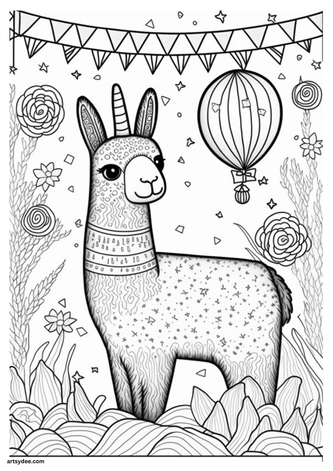 21 Free Llama Coloring Page Printables - Artsydee - Drawing, Painting ...