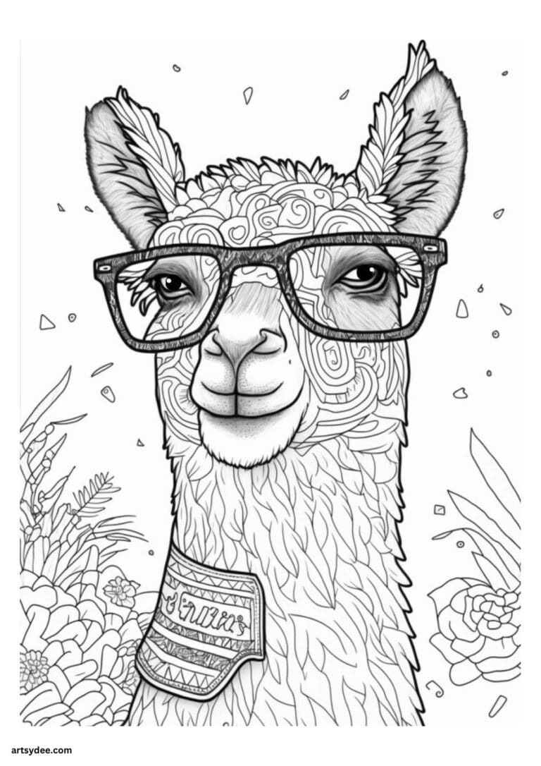 21 Free Llama Coloring Page Printables - Artsydee - Drawing, Painting ...