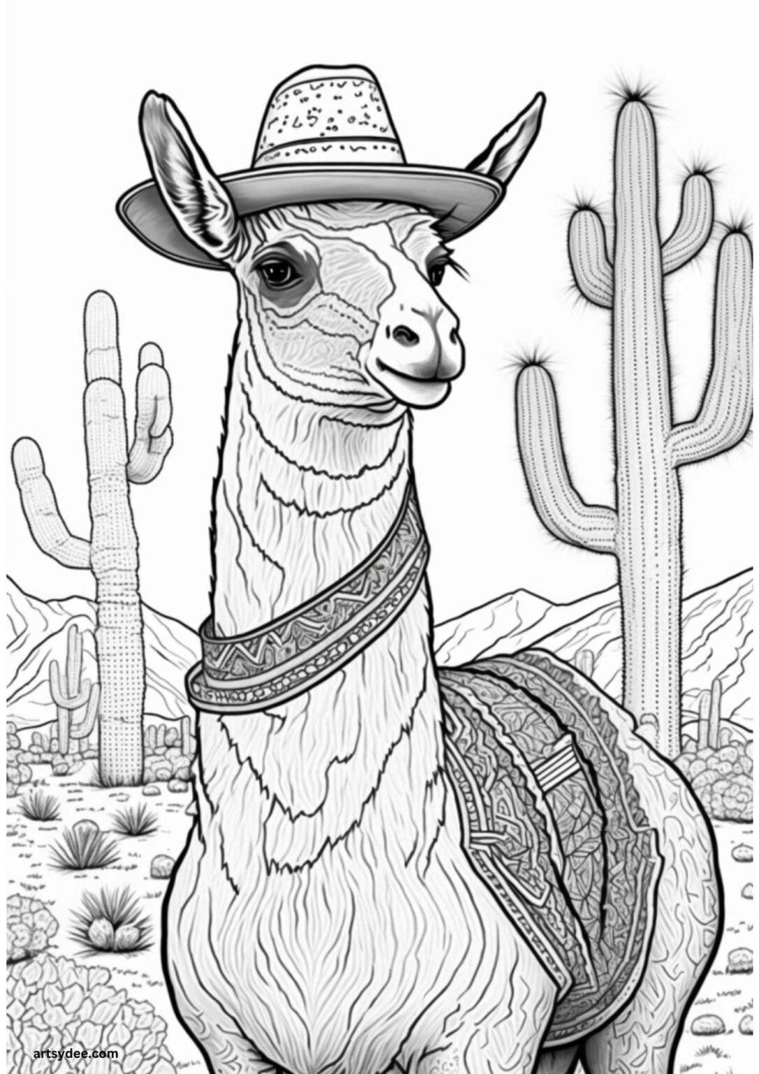 21 Free Llama Coloring Page Printables - Artsydee - Drawing, Painting ...