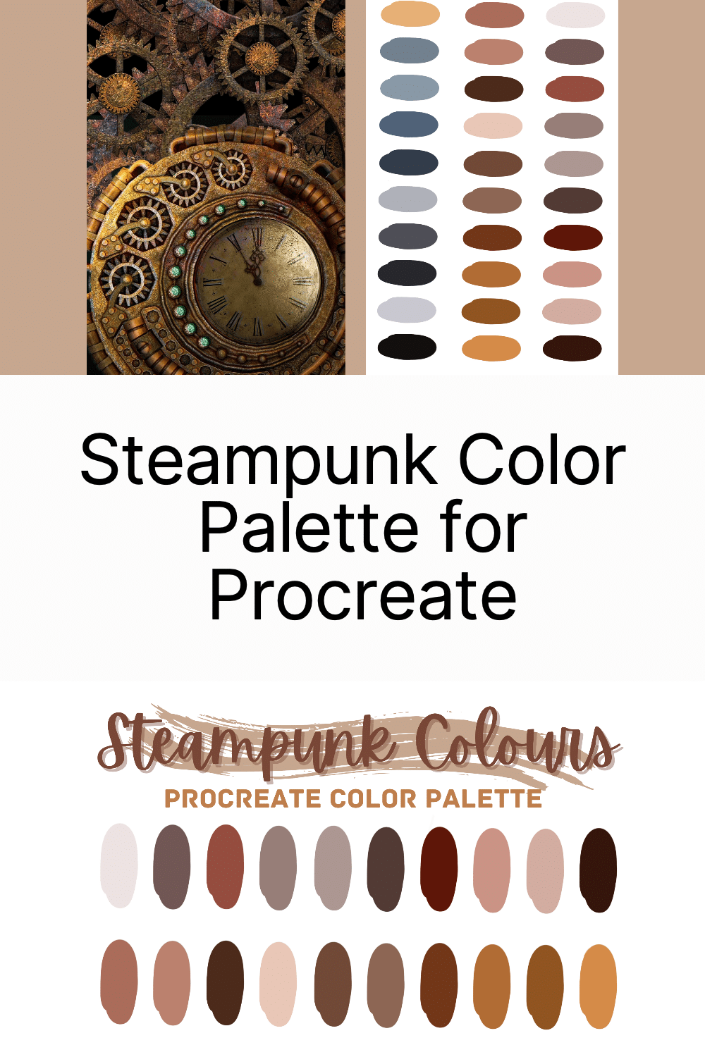 The Perfect Steampunk Colour Palette for Procreate - Artsydee - Drawing ...