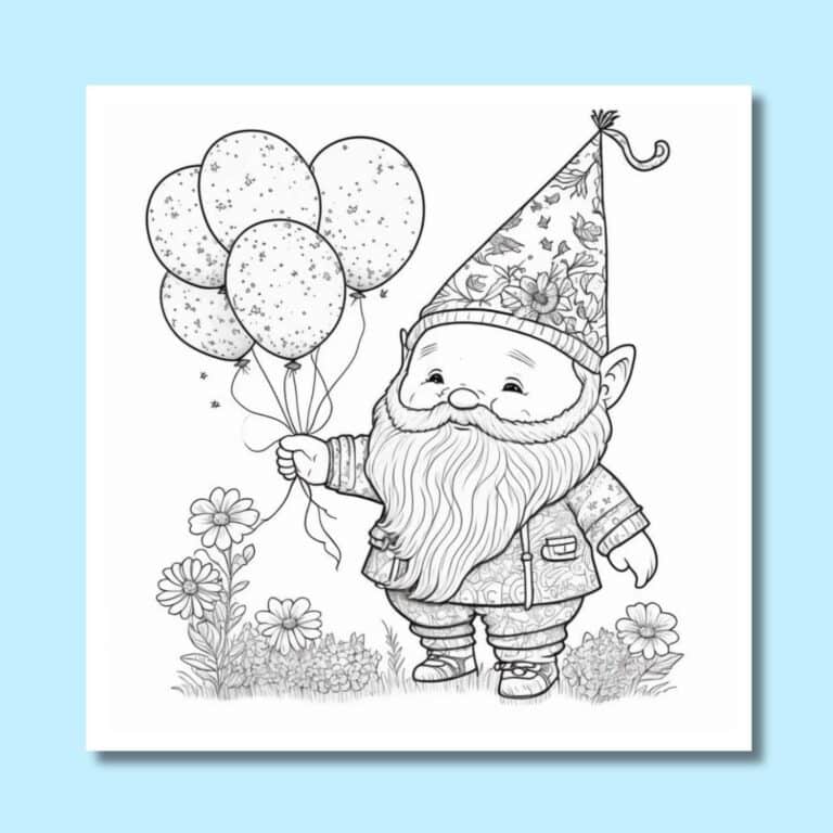 9 Free Gnome Coloring Pages for Kids & Adults! - Artsydee - Drawing ...