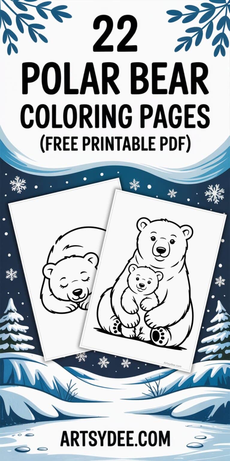 🐻‍ ️ 22 Polar Bear Coloring Pages (Free Printable PDF) - Artsydee ...