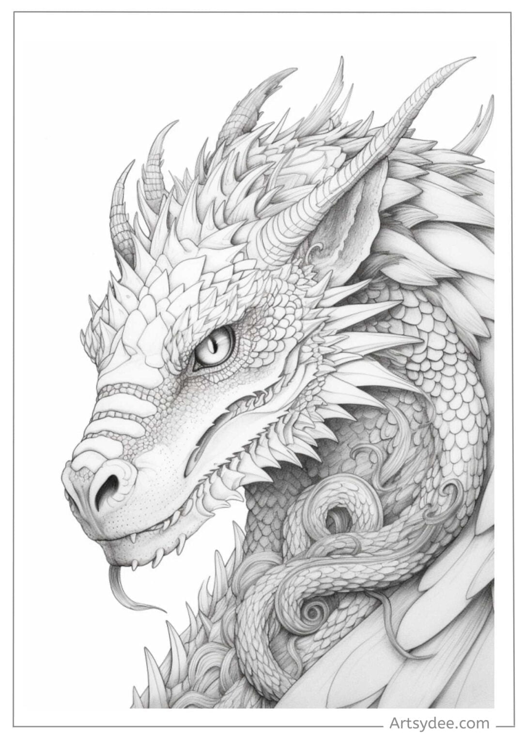 Fantasy Art Fun: Dive Into 49 Free Dragon Coloring Pages - Artsydee ...