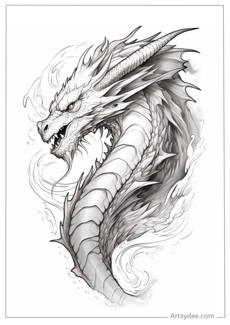 Fantasy Art Fun: Dive Into 49 Free Dragon Coloring Pages - Artsydee ...