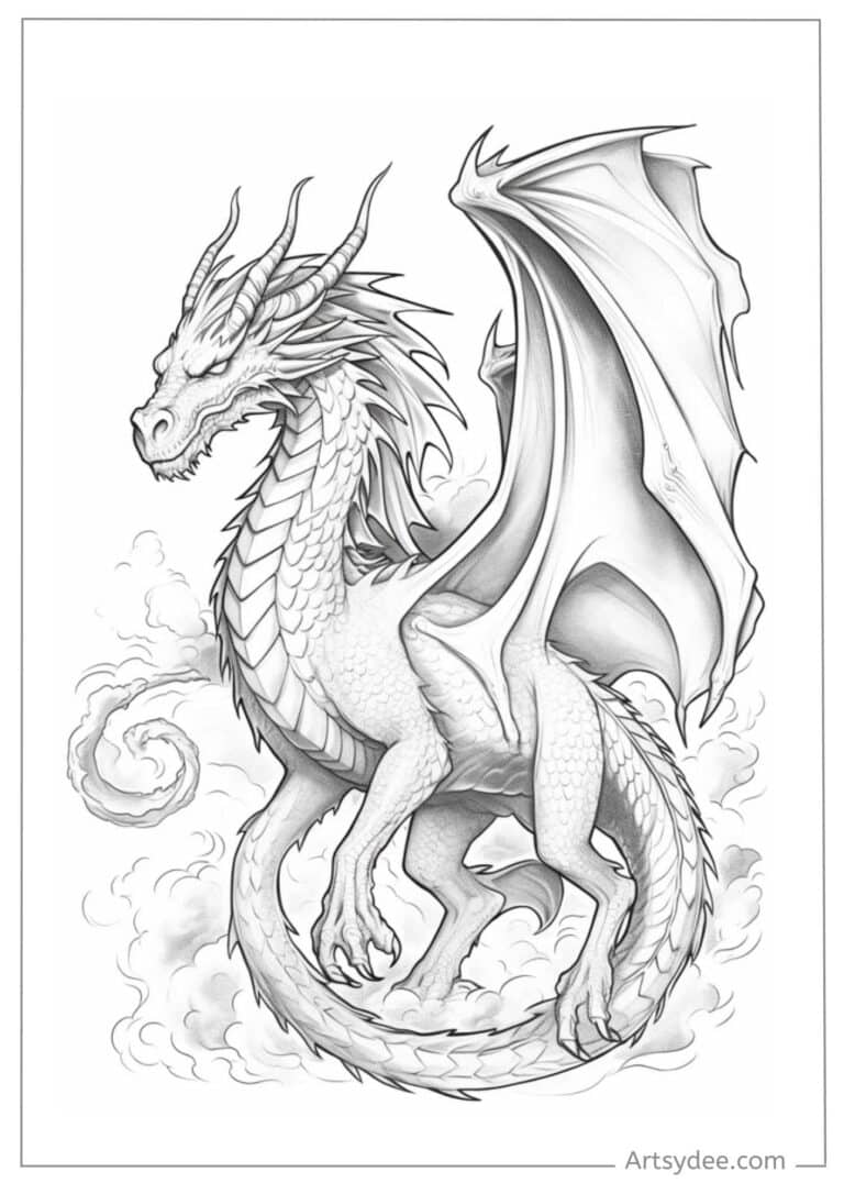 Fantasy Art Fun: Dive Into 49 Free Dragon Coloring Pages - Artsydee ...