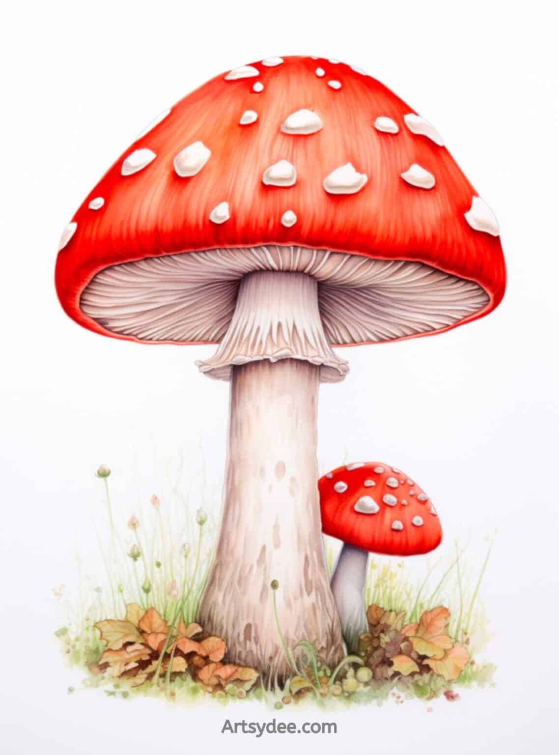 30+ Easy Mushroom Drawing Ideas For Your Sketchbook - Artsydee ...