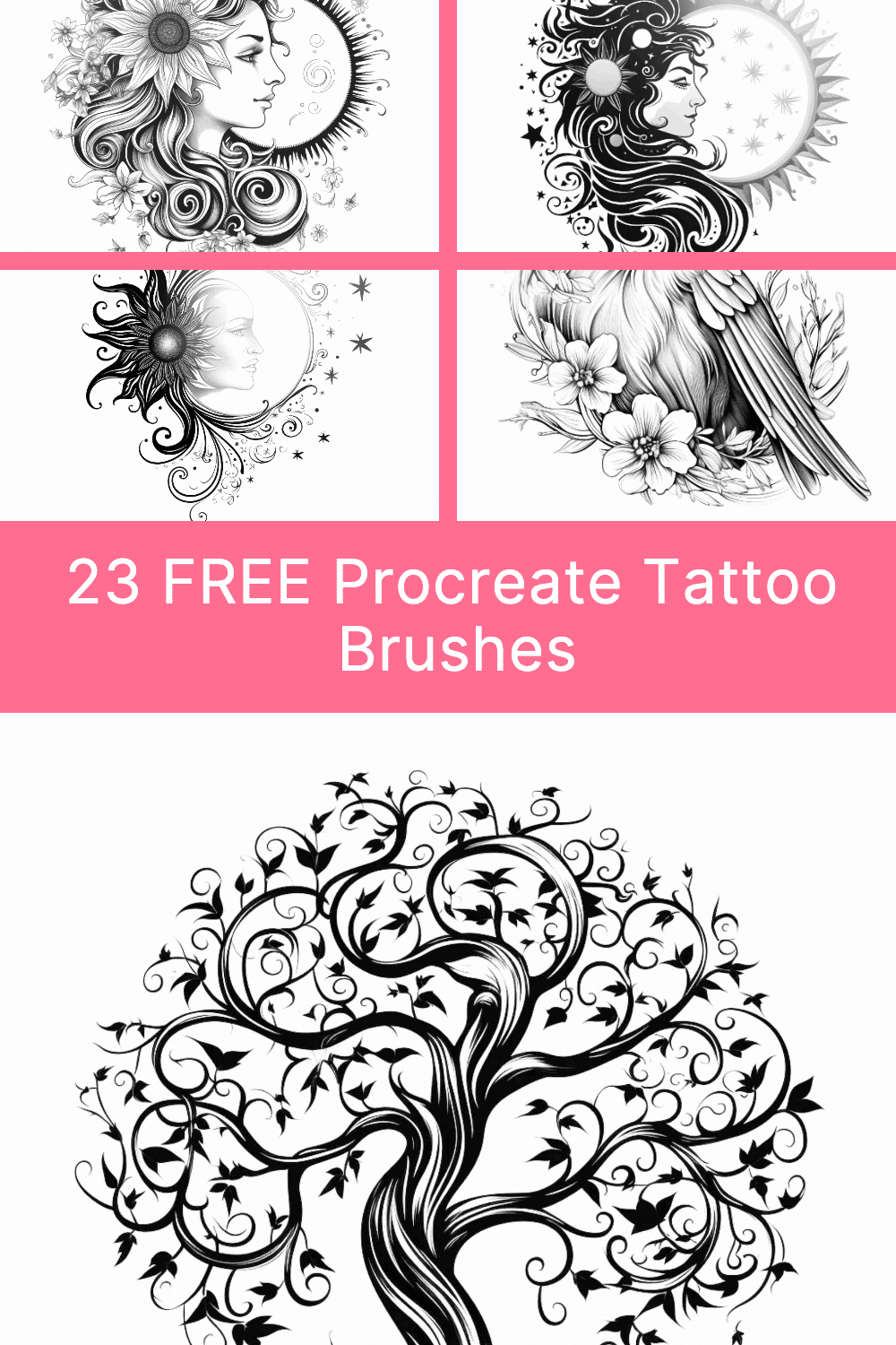 23 Free Procreate Tattoo Stamps: Enhance Your Digital Tattoo Designs ...