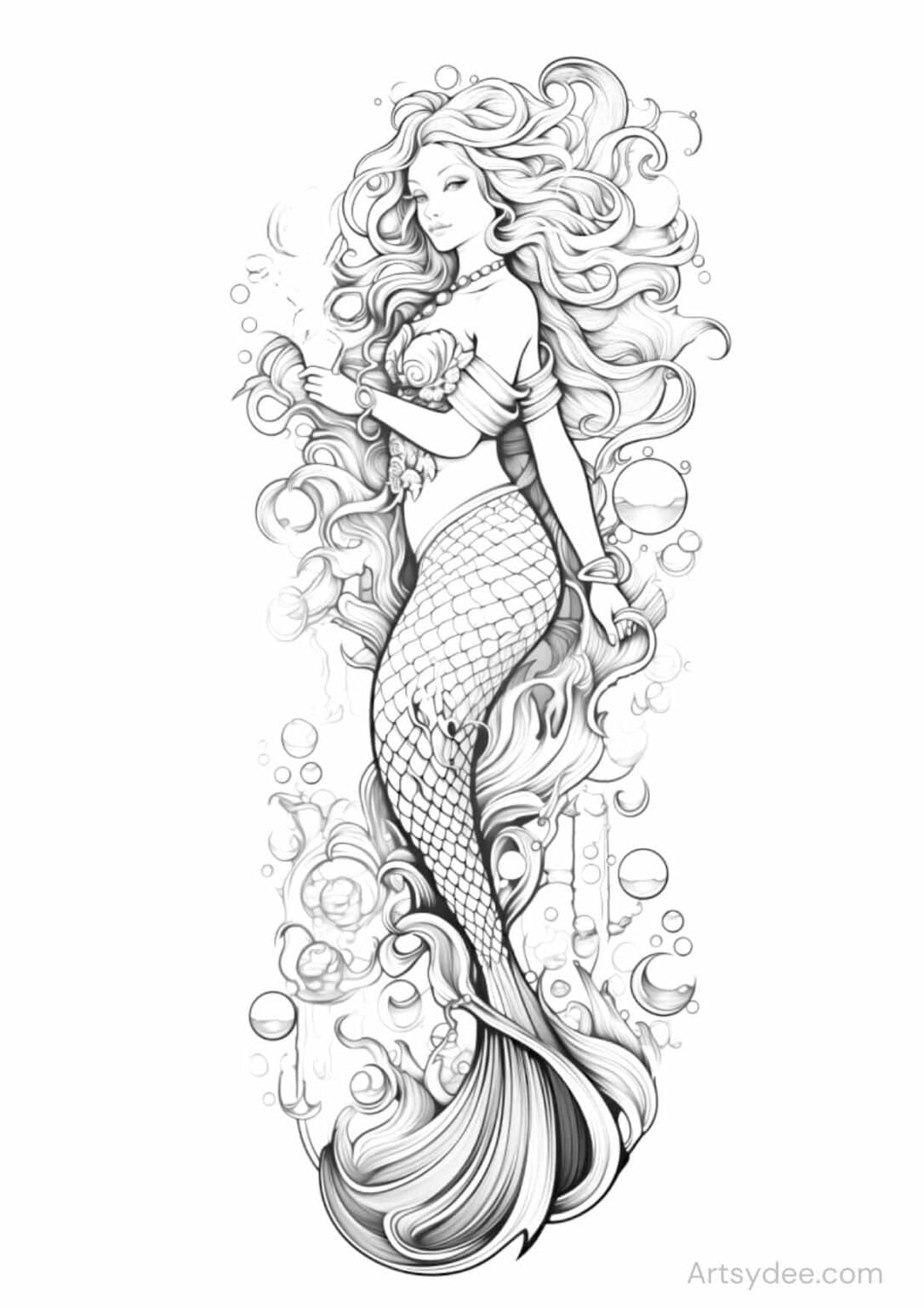 43 Mermaid Coloring Pages: Dive Into Magical Underwater Worlds ...
