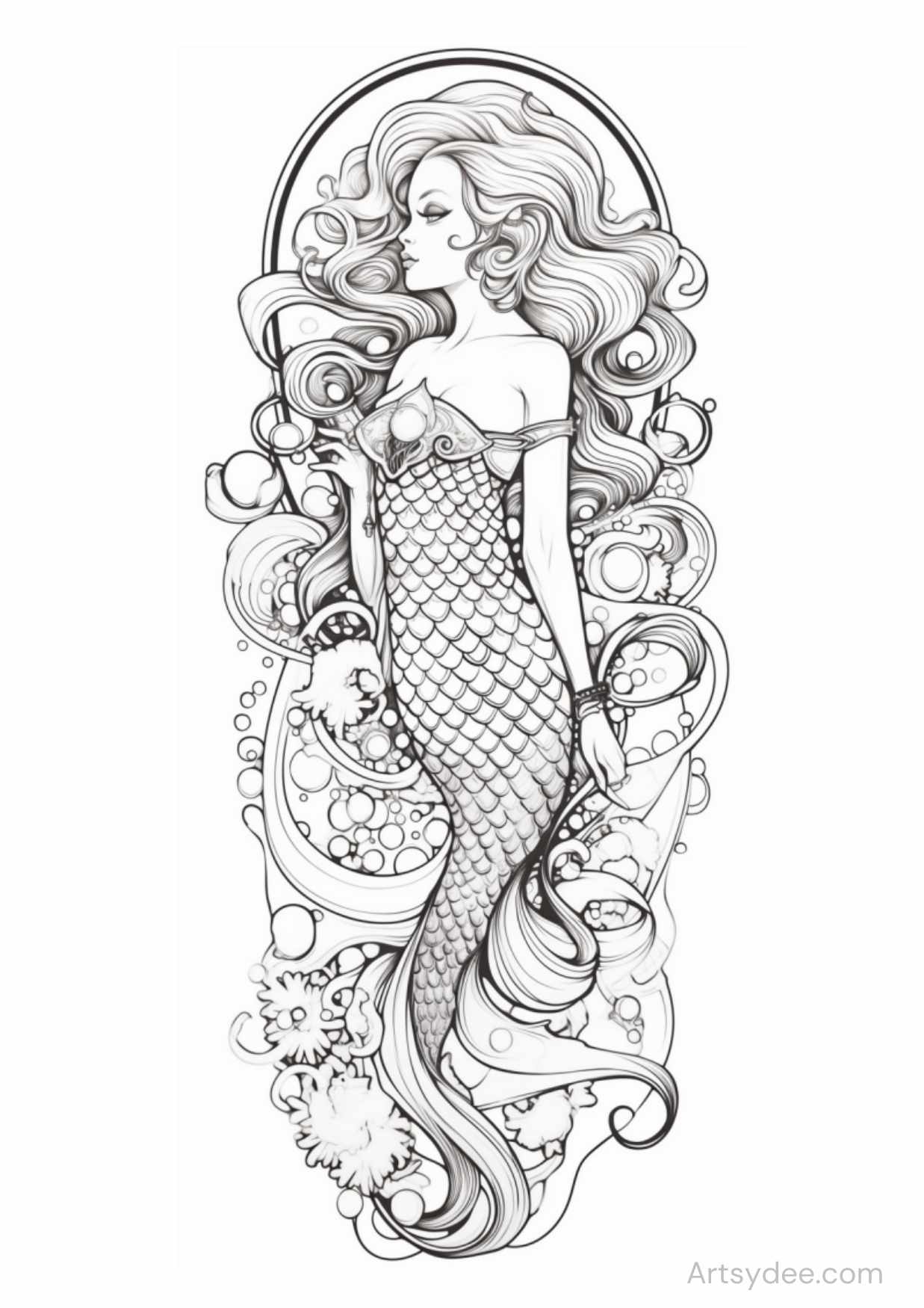 43 Mermaid Coloring Pages: Dive Into Magical Underwater Worlds ...