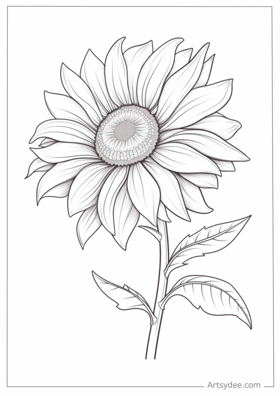 20+ Sunflower Template Free Printable Designs for Crafts, Painting ...