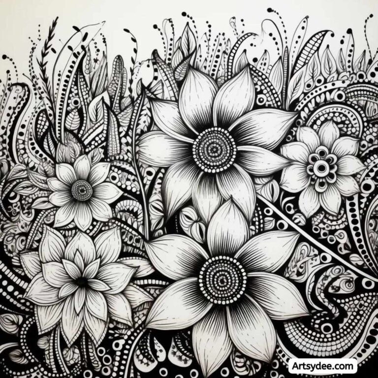 31 Zentangle Flowers For a Month Of Drawing Inspiration - Artsydee ...