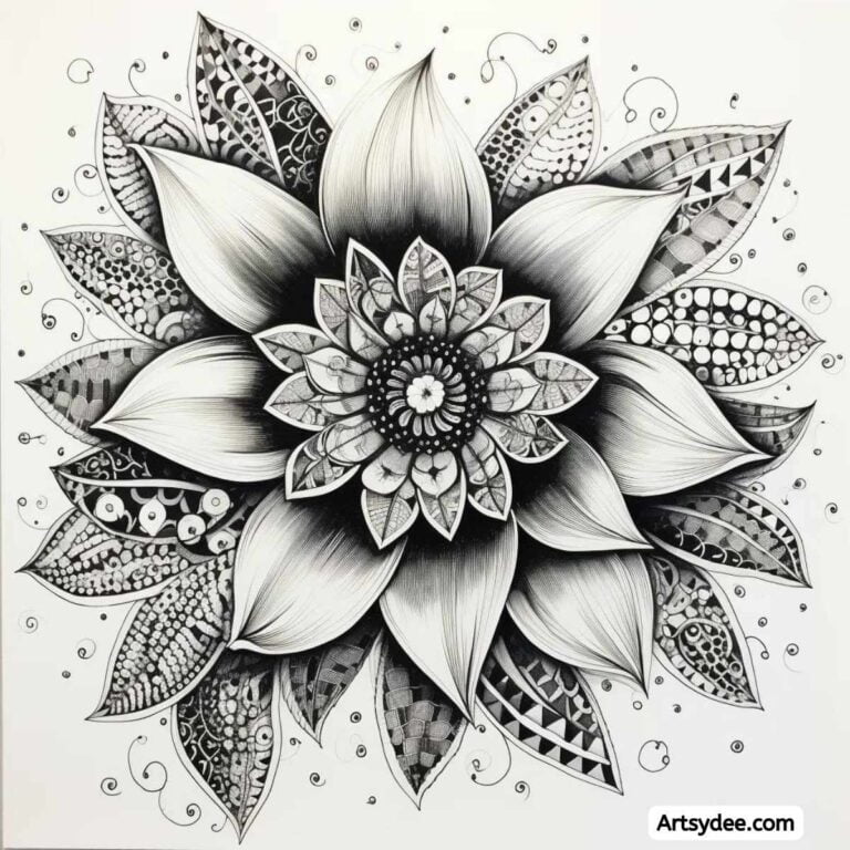 31 Zentangle Flowers For a Month Of Drawing Inspiration - Artsydee ...