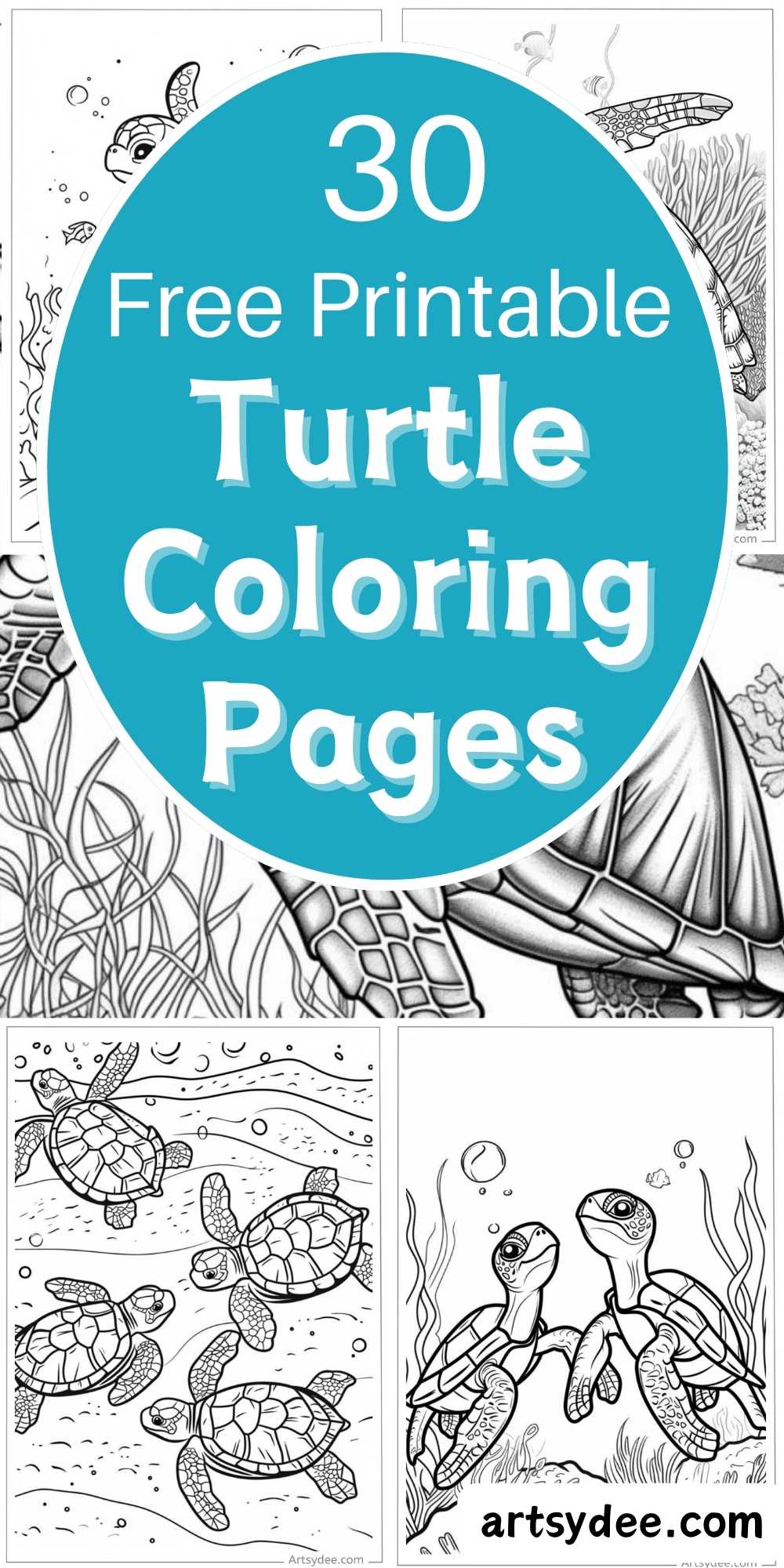 30 Free Printable Turtle Coloring Pages - Artsydee - Drawing, Painting ...