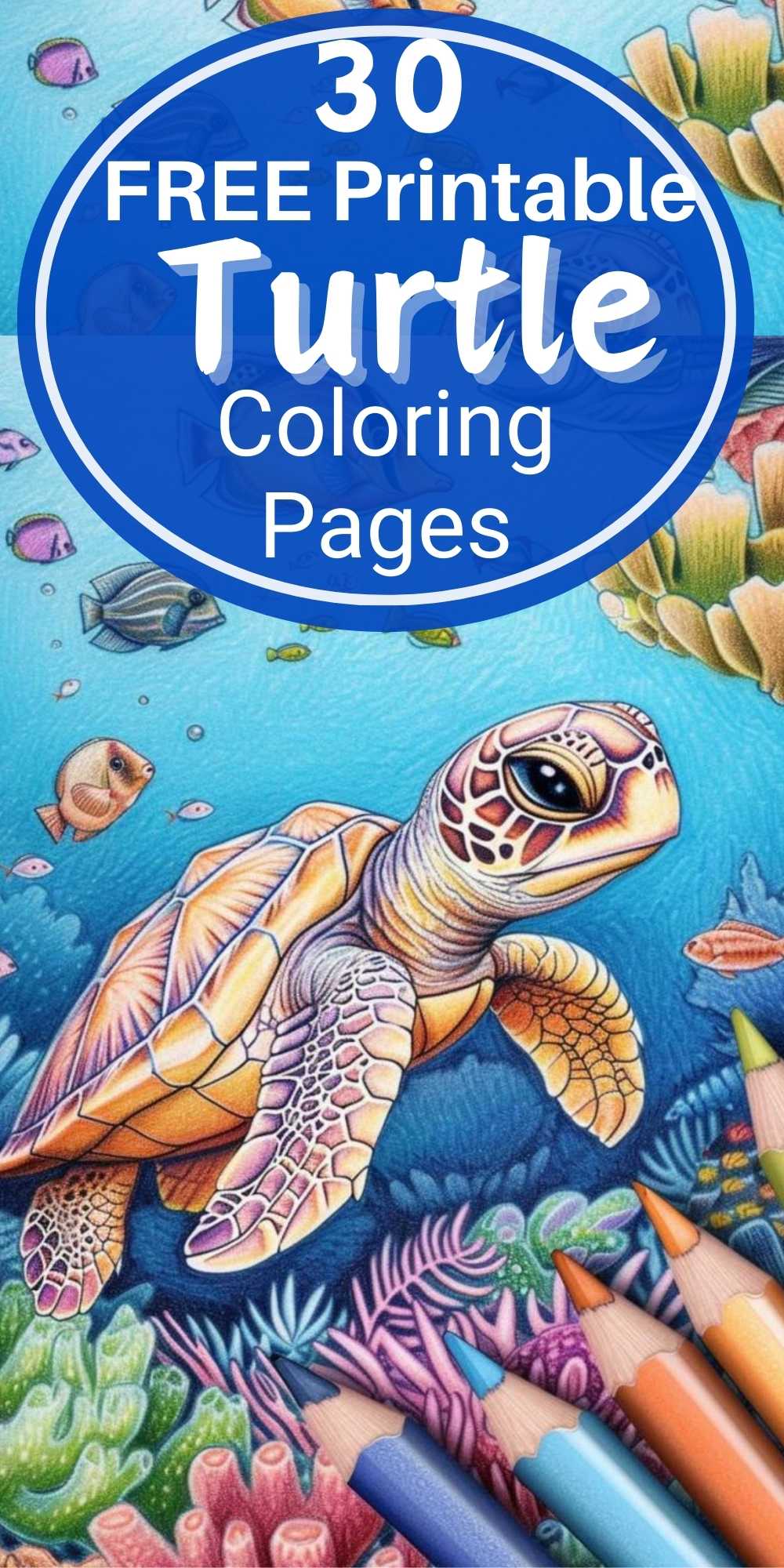 30 Free Printable Turtle Coloring Pages - Artsydee - Drawing, Painting ...
